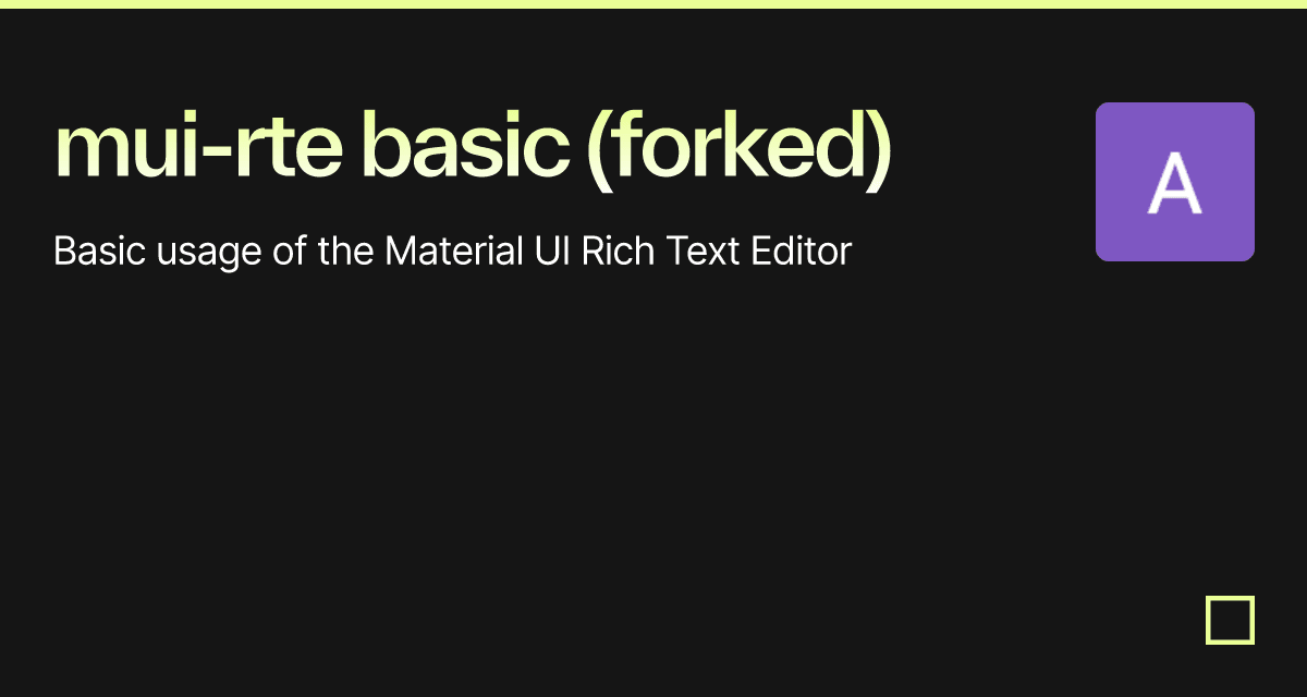 mui-rte basic (forked) - Codesandbox
