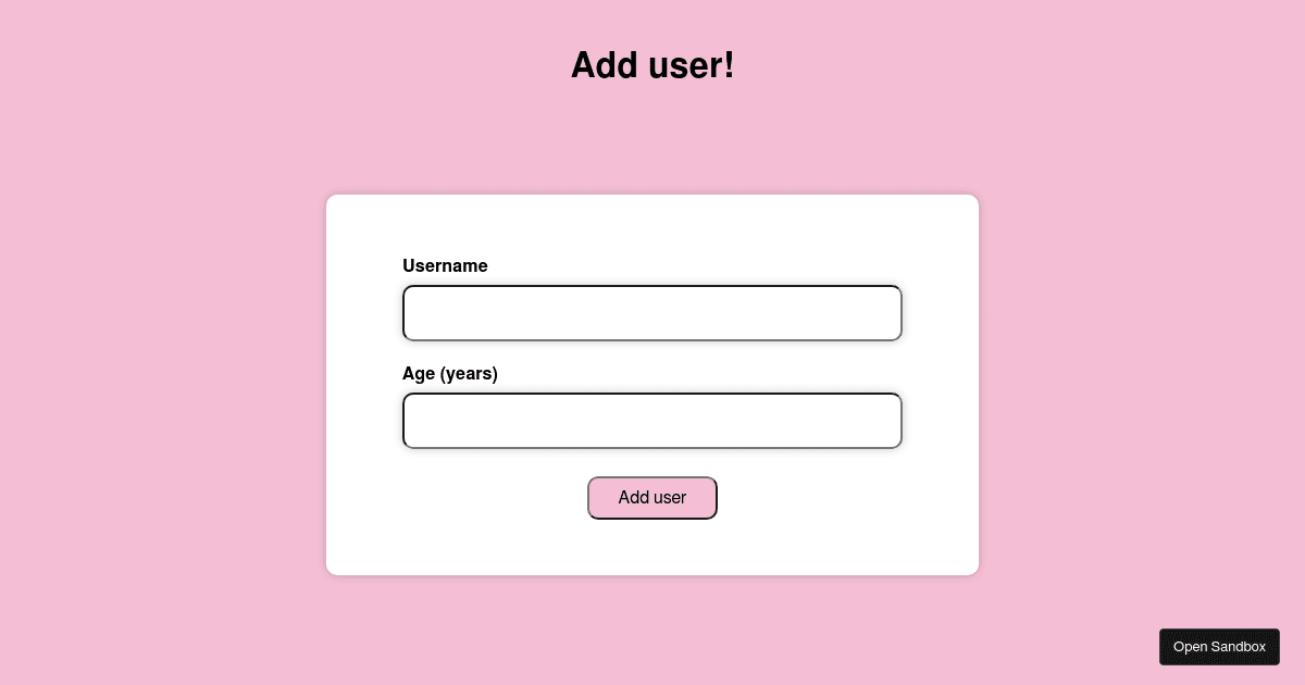 user-form - Codesandbox
