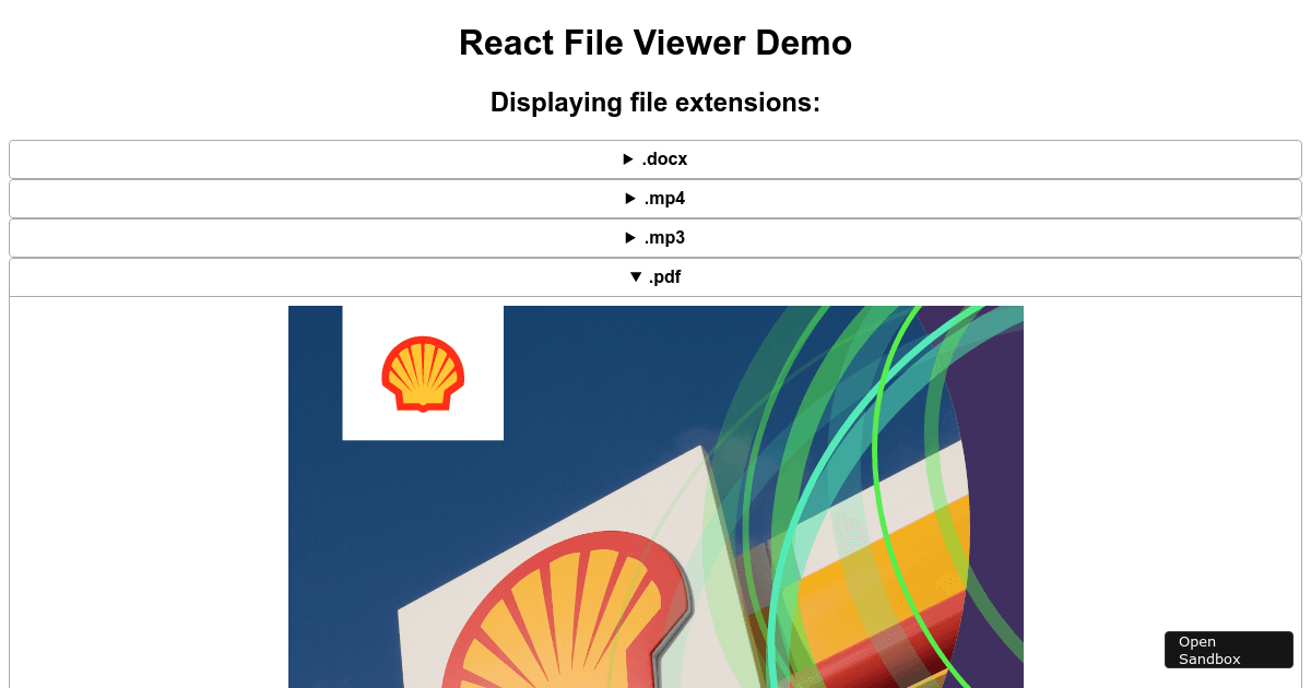 React File Viewer Example: docx, pdf, mp4 (forked) - Codesandbox