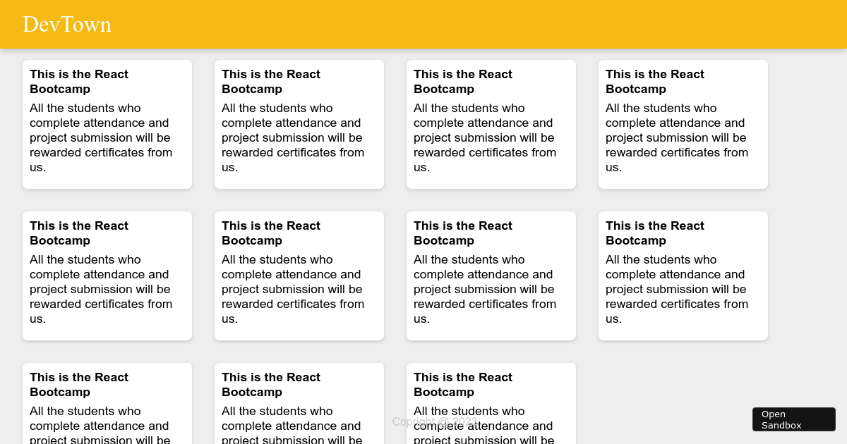project(DevTown) - Codesandbox project(DevTown) - Codesandbox