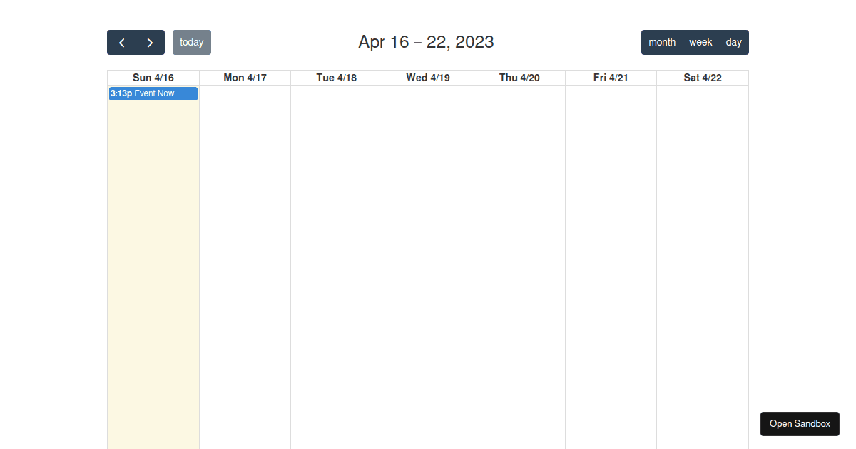 FullCalendar React - Codesandbox