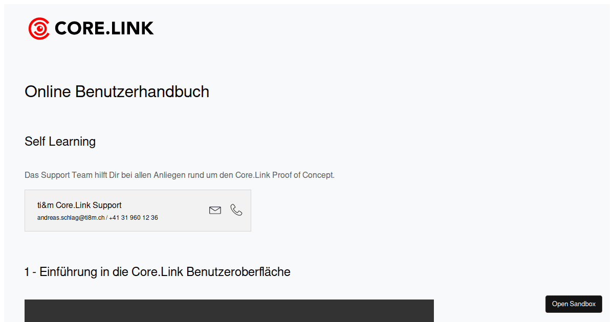 Corelink-demo - Codesandbox