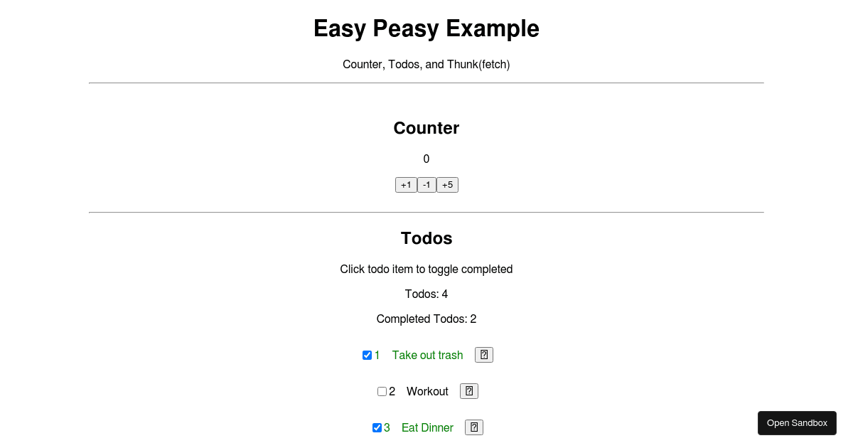 Easy Peasy Example - multiple models - Codesandbox