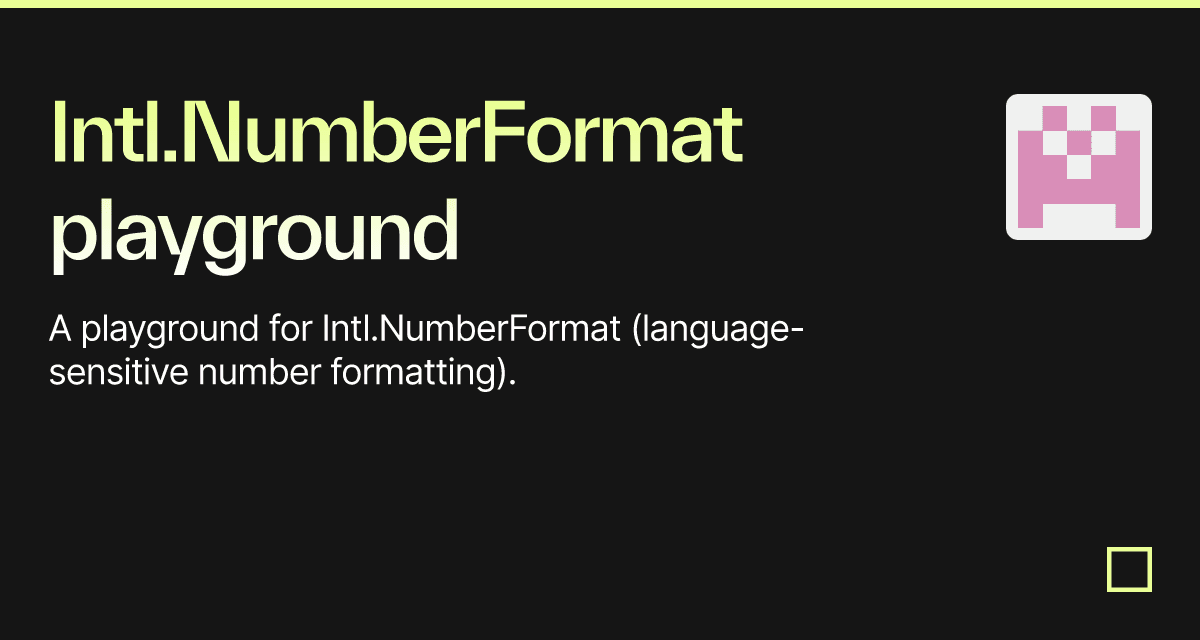 Intl.NumberFormat playground - Codesandbox