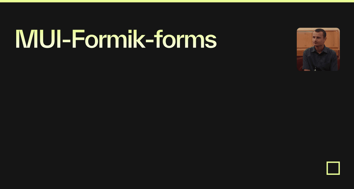 MUI-Formik-forms - Codesandbox