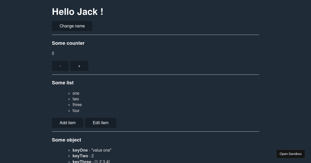 Simple Global State - React - via mobx - Codesandbox