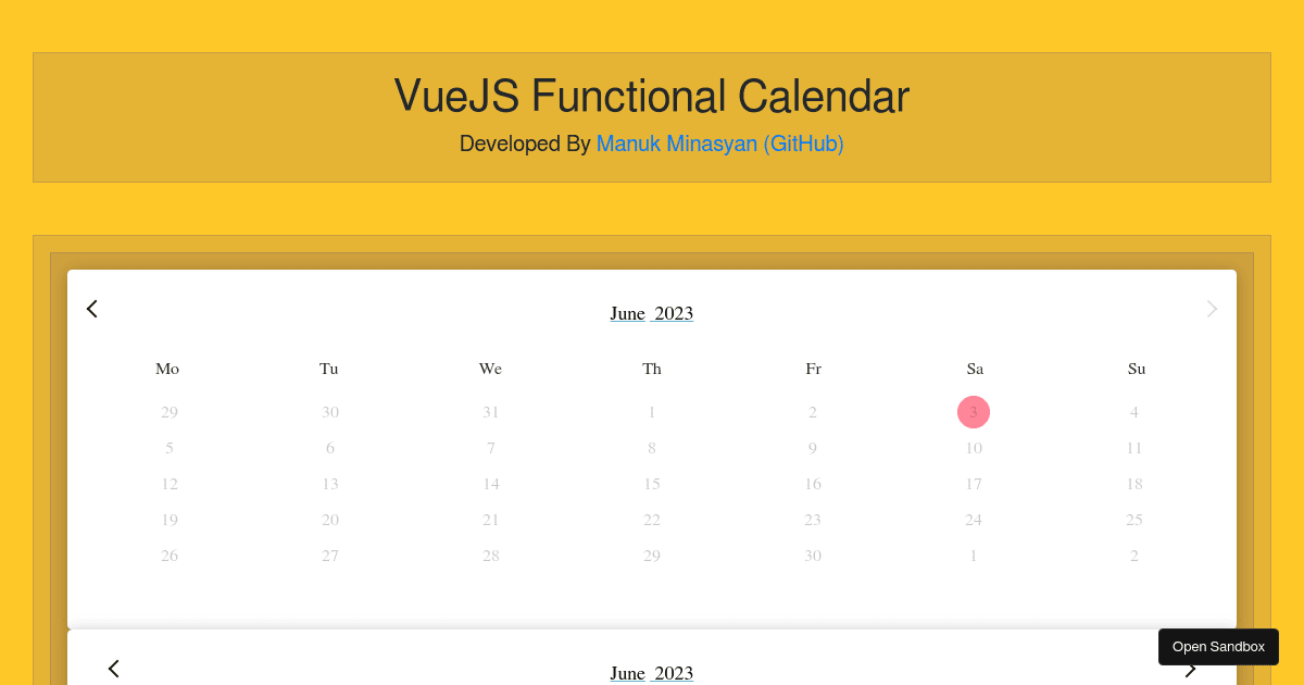 Vuejs Functional Calendar Component Forked Codesandbox 1492