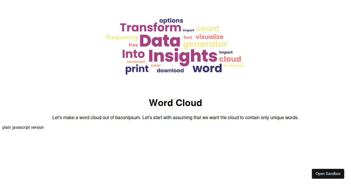 JS WordCloud - Codesandbox