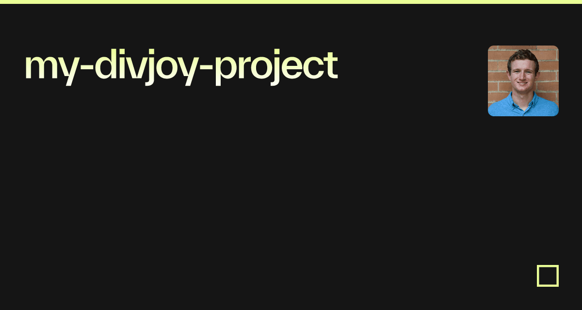 my-divjoy-project - Codesandbox