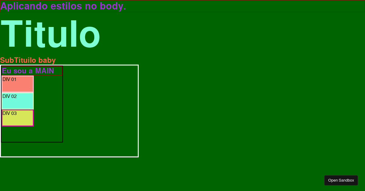 Aula CSS - Codesandbox