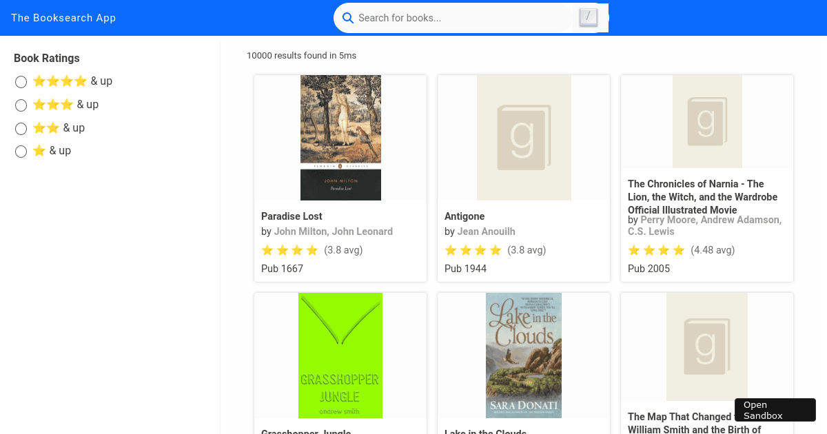 book - search - app - Codesandbox