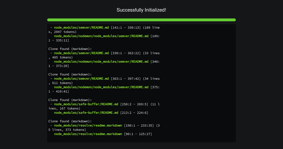 jscpd code detection - Codesandbox