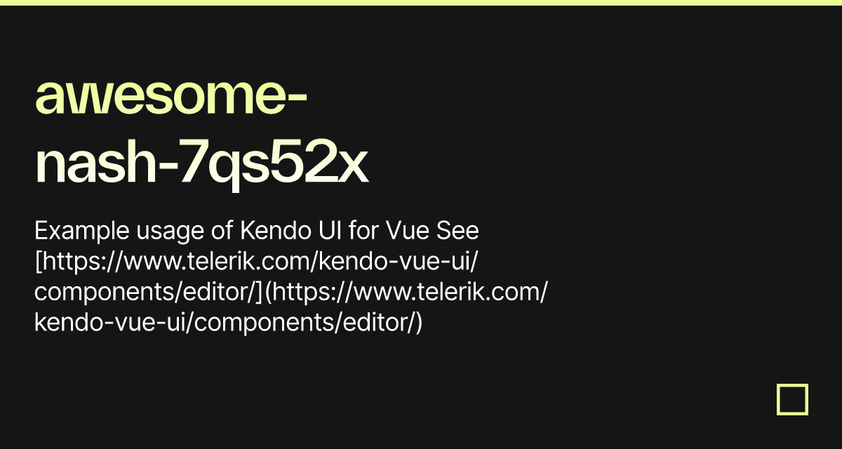 awesome-nash-7qs52x - Codesandbox