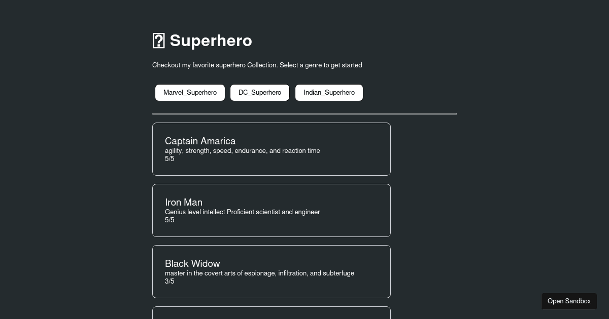 React Codesandbox 