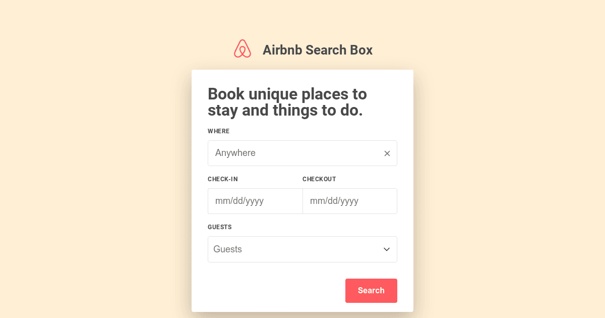 airbnb search - step 1 - Codesandbox