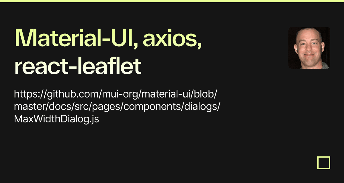 Material Ui Axios React Leaflet Codesandbox
