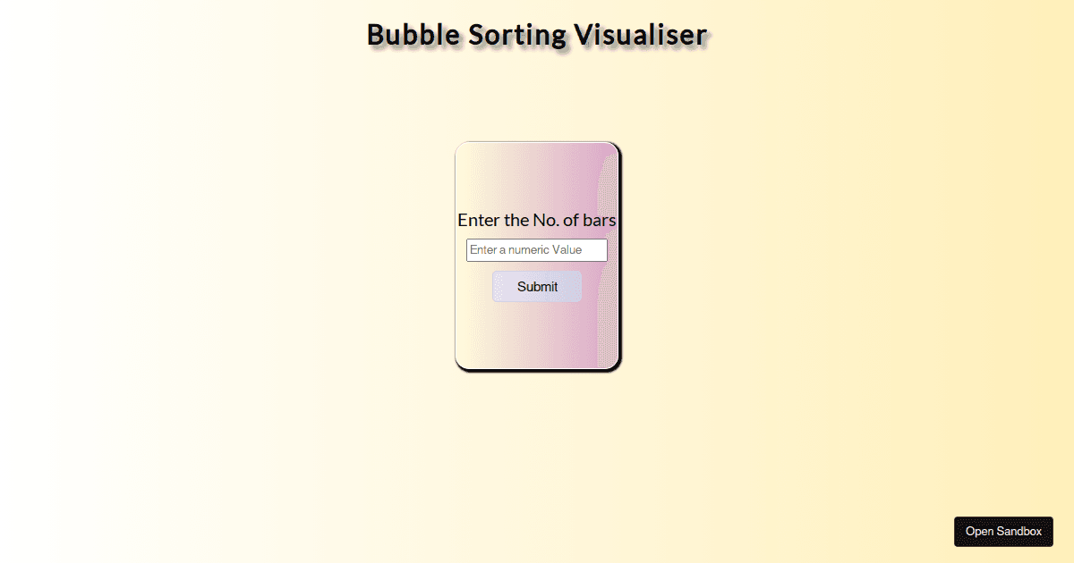 bubble-sort-visualiser - Codesandbox