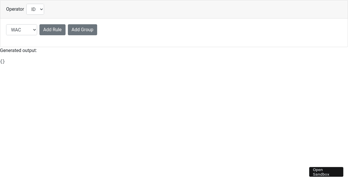 Vue Query Builder Demo (forked) - Codesandbox