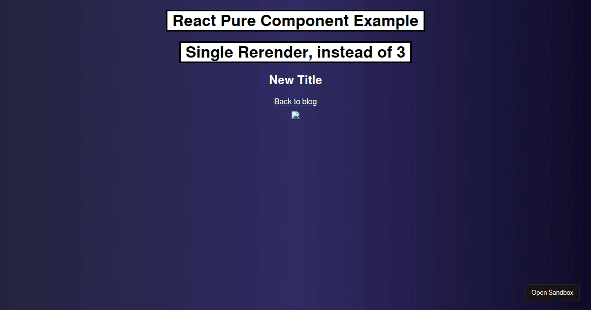 React Pure Component Example Codesandbox