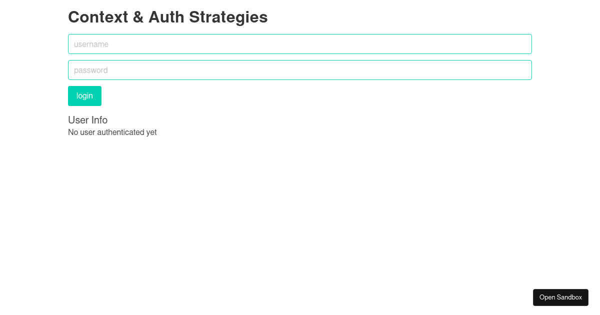 gpleone/context-and-auth-strategies - Codesandbox