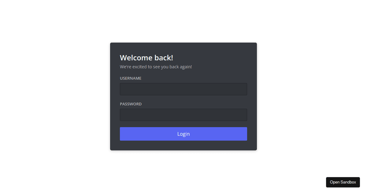 Discord Login - Codesandbox