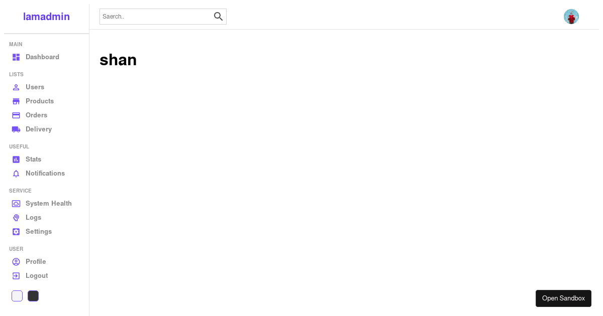 adminpanel - Codesandbox