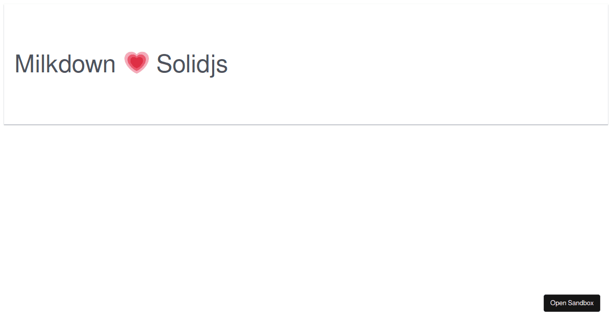 milkdown-solidjs-setup - Codesandbox
