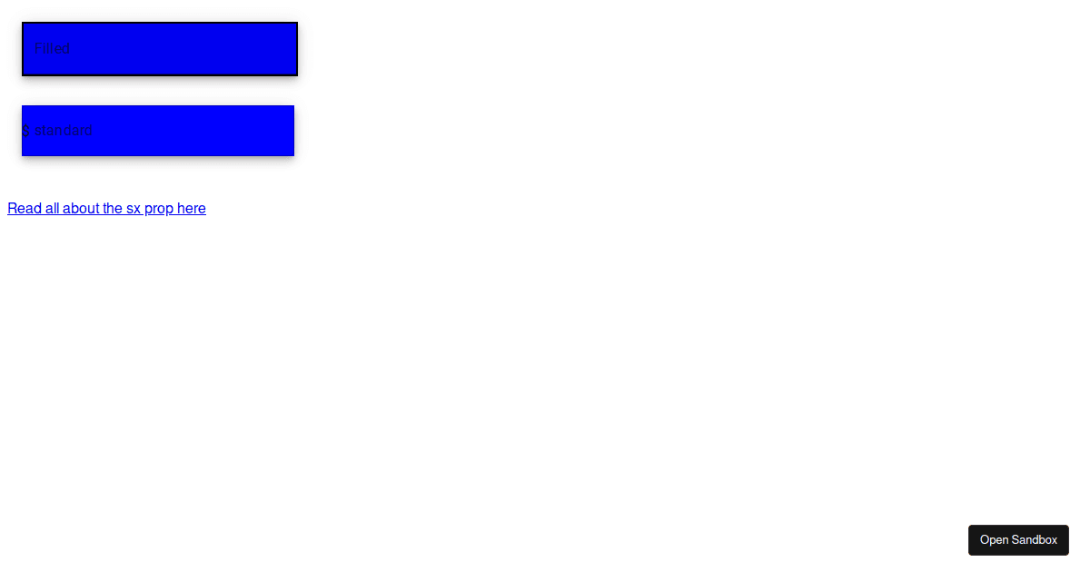 MUI 5 TextField sx Prop - Codesandbox