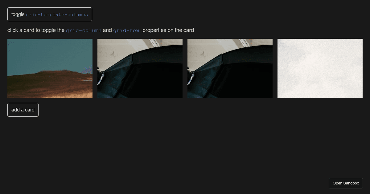 Animate CSS Grid Template - Codesandbox