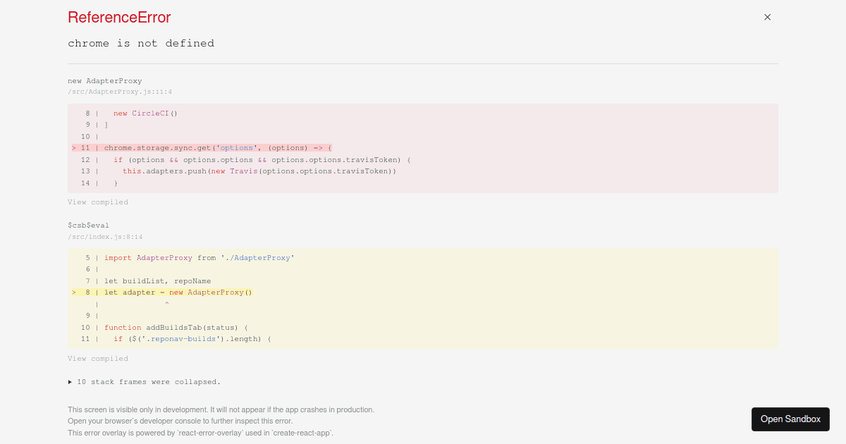 builds-tab - Codesandbox