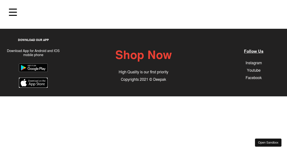 E-commerce App (forked) - Codesandbox