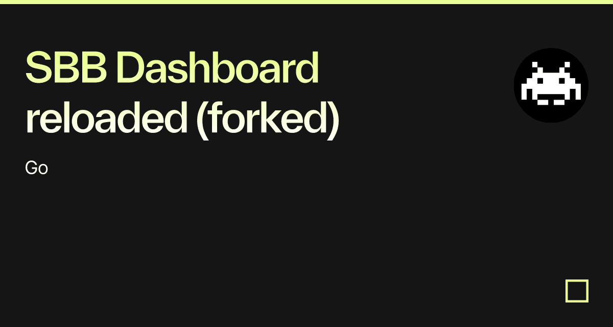 SBB Dashboard reloaded (forked) - Codesandbox