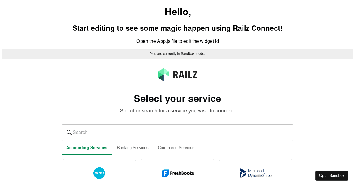 railz-connect-react (forked) - Codesandbox