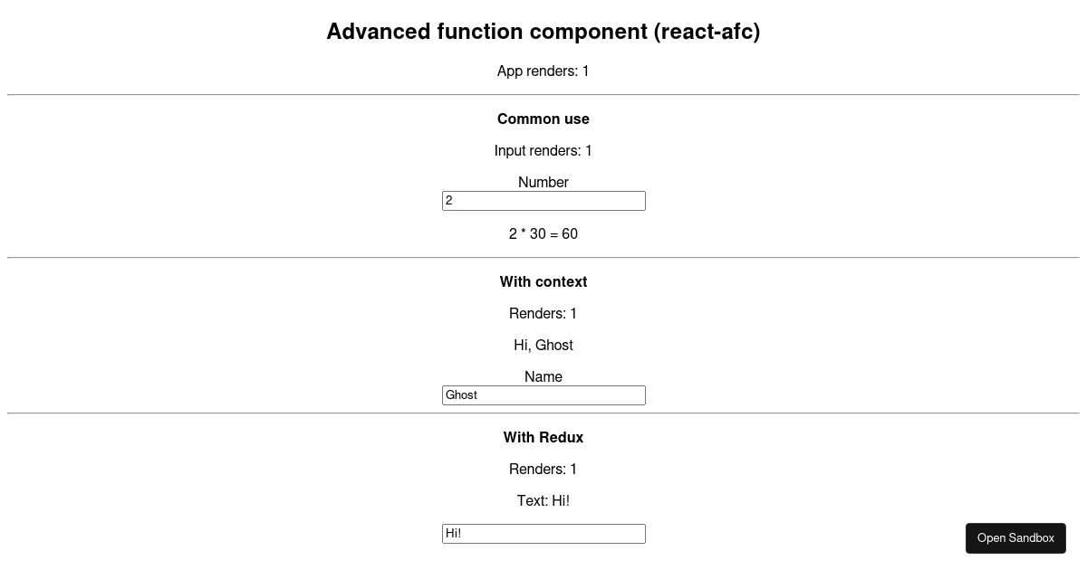 React Easy Optimize Fn Component Lib React Afc Codesandbox