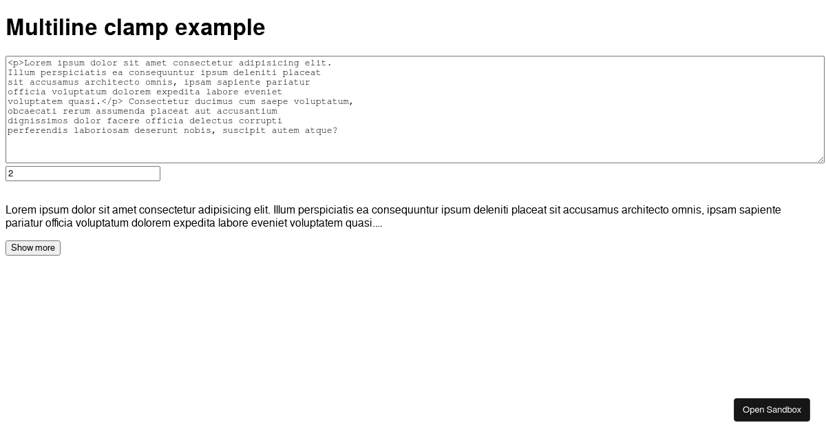 react-multiline-clamp (forked) - Codesandbox