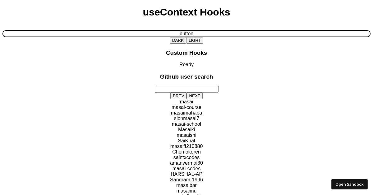 usecontext-custom-hooks - Codesandbox