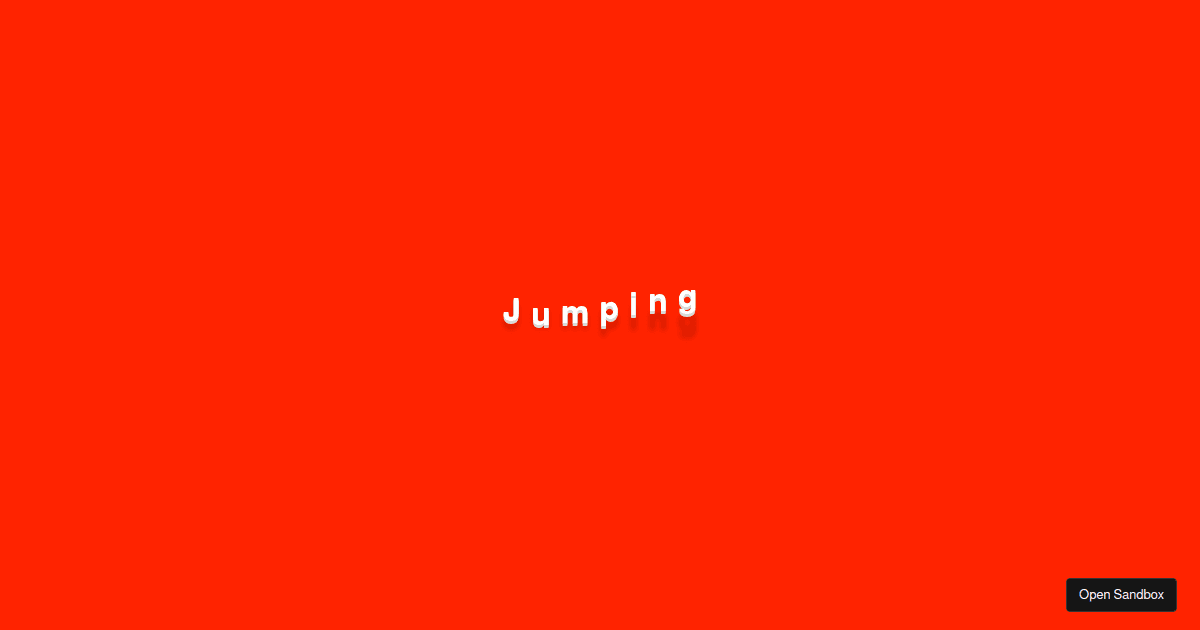 [Web] 3D Jumping Text Animation - Codesandbox