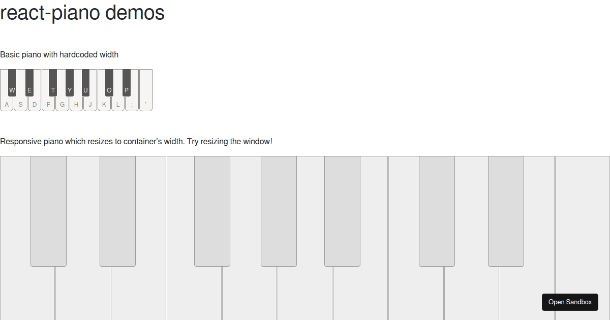 react-piano basic demo - Codesandbox