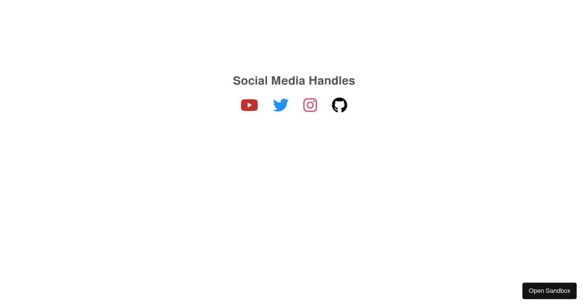 React Social Media Icons Codesandbox
