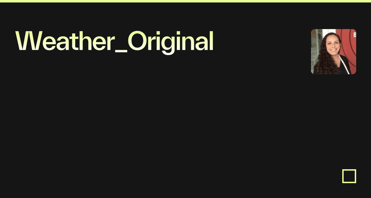 Weather_Original - Codesandbox