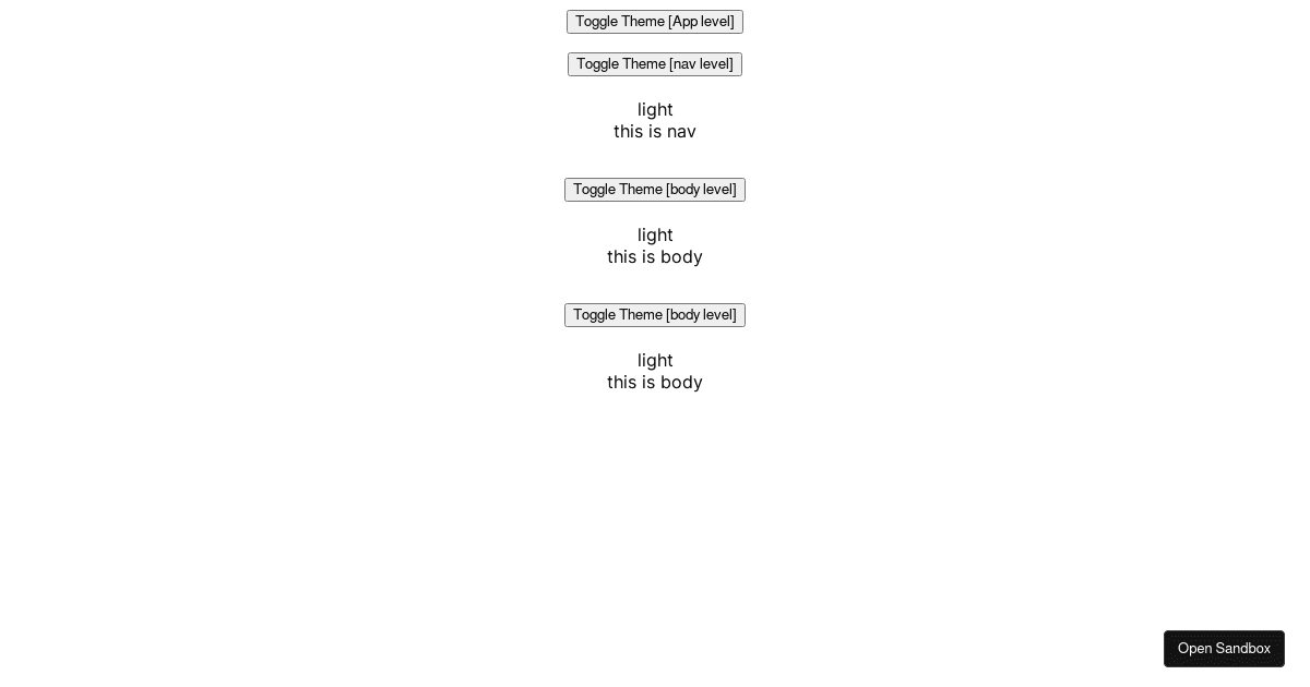 React Using Context Codesandbox