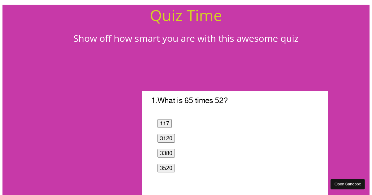 5-Question-Quiz - Codesandbox
