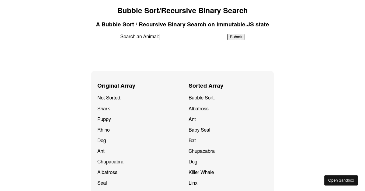 new-algorithms-in-react - Codesandbox
