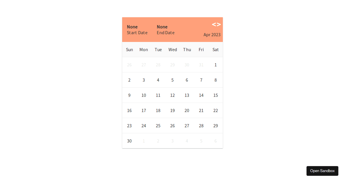 Kalendaryo - Date Range Calendar - Codesandbox