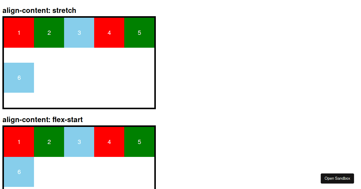 Css Align Content Codesandbox