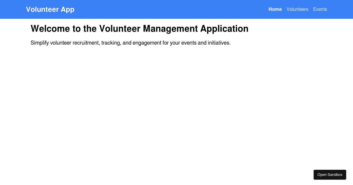 Volunteer App - Assignment 22 - Codesandbox Volunteer App - Assignment 22 - Codesandbox