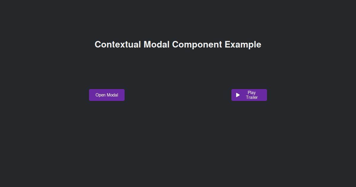 Contextual Modal Component Preact Example - Codesandbox