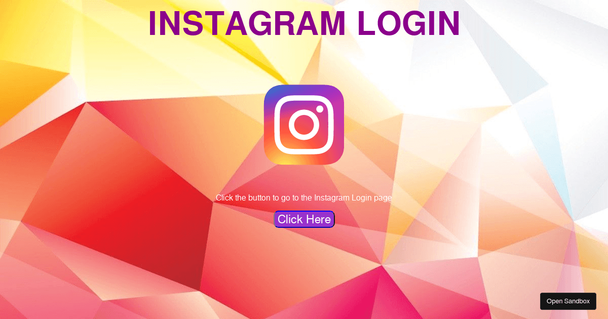 Insta Login - Codesandbox