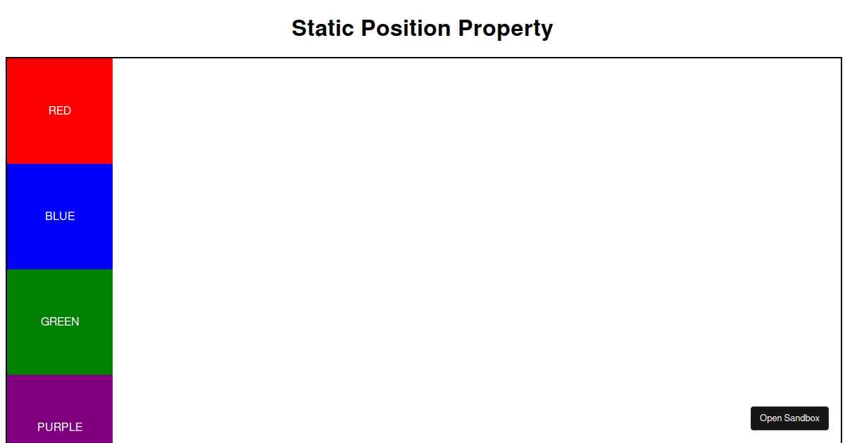 static position property - Codesandbox