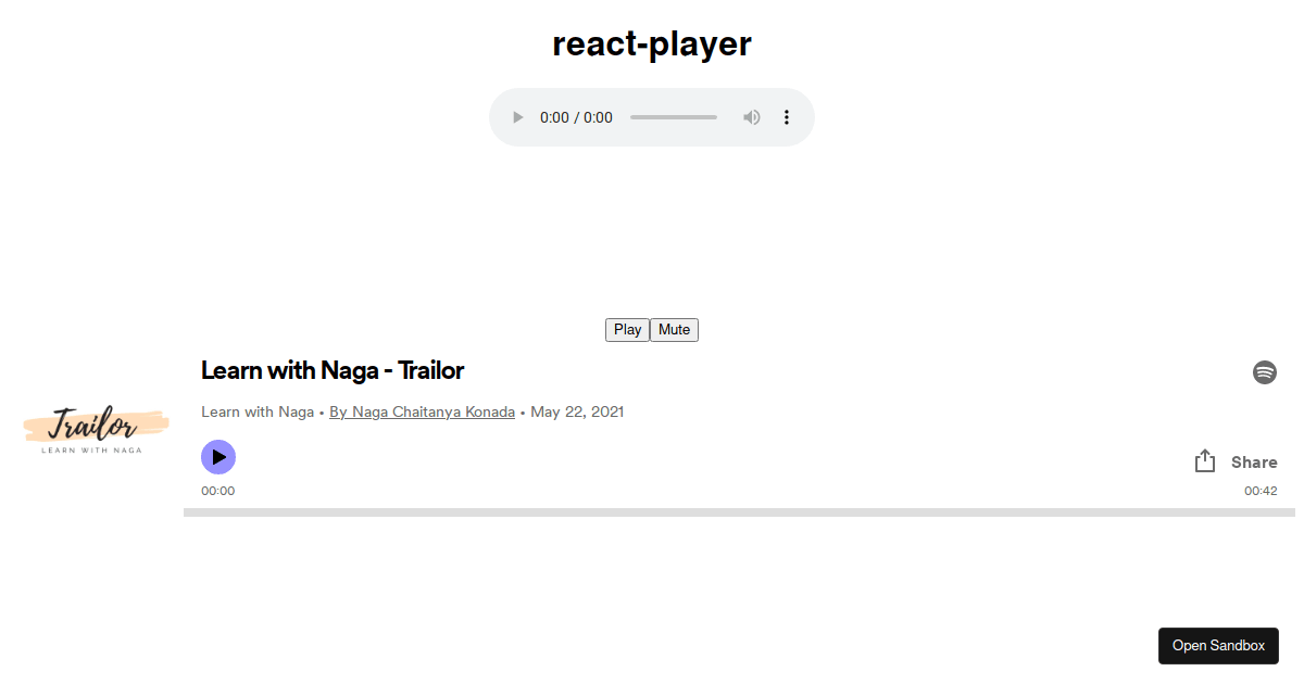 Testing React Players Forked Codesandbox